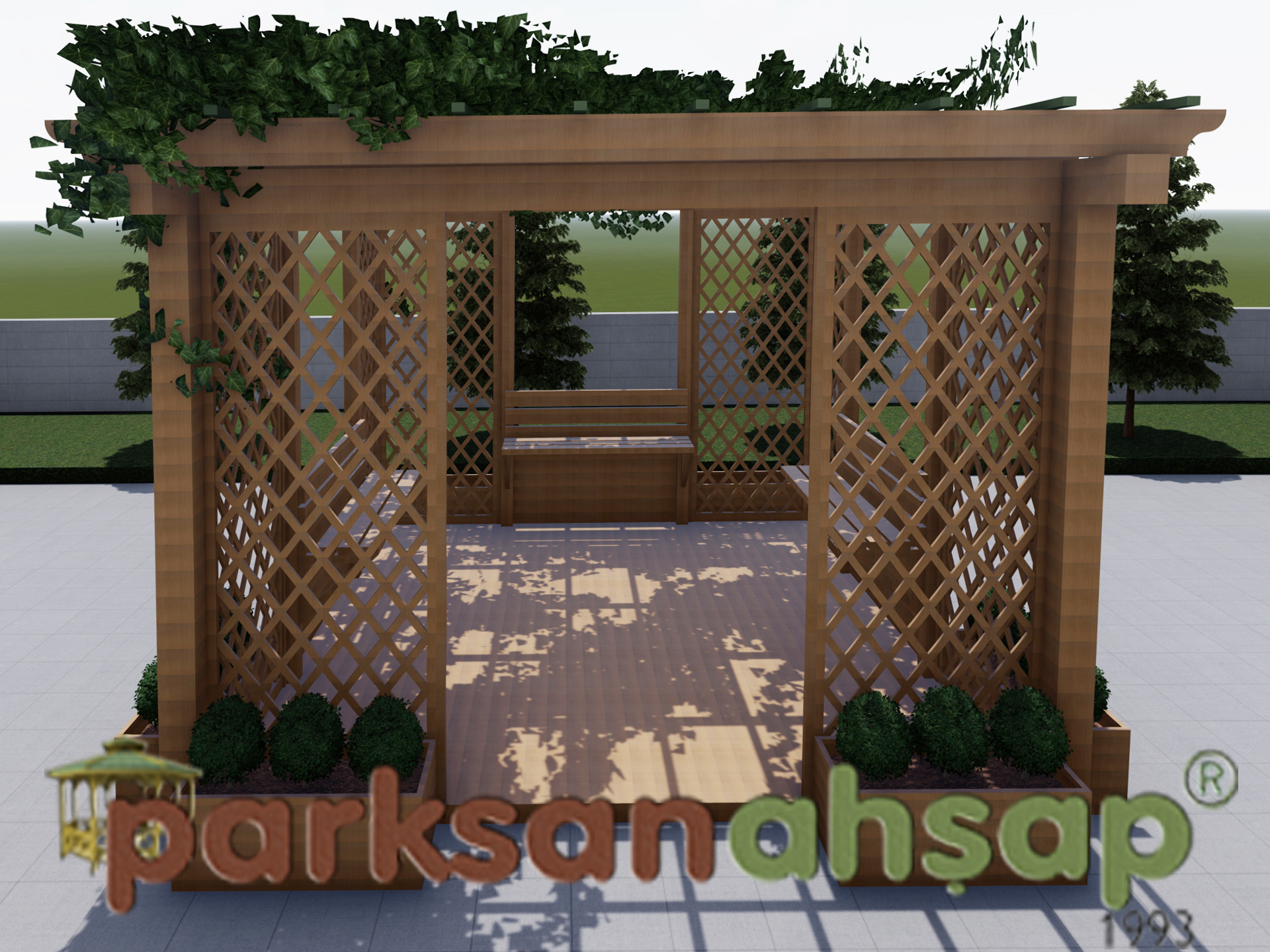 Parksan Ahşap | Ahşap Pergola Modelleri | Ahşap Pergole 400(L)x400(W ...
